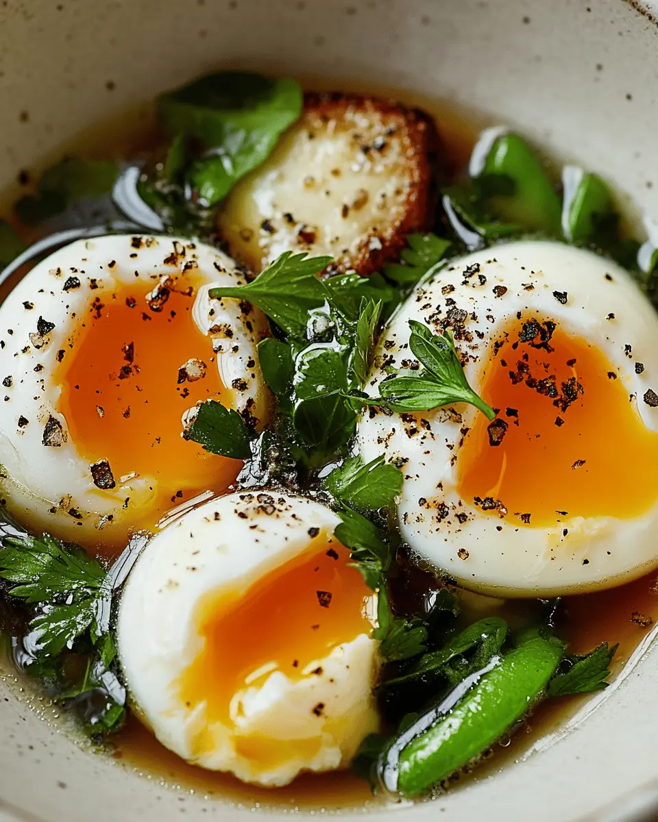 bone broth poached eggs