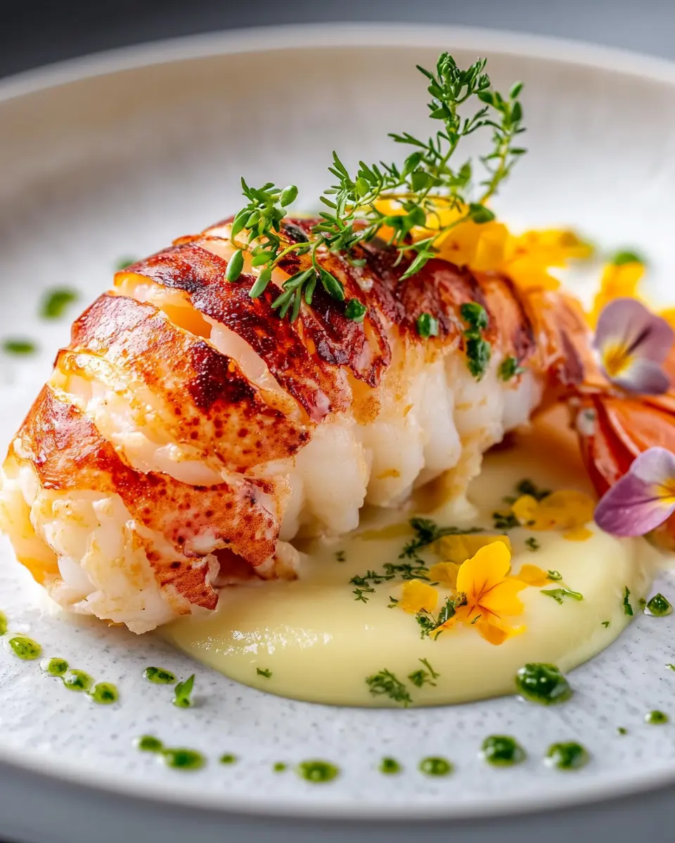 butter poached lobster tail