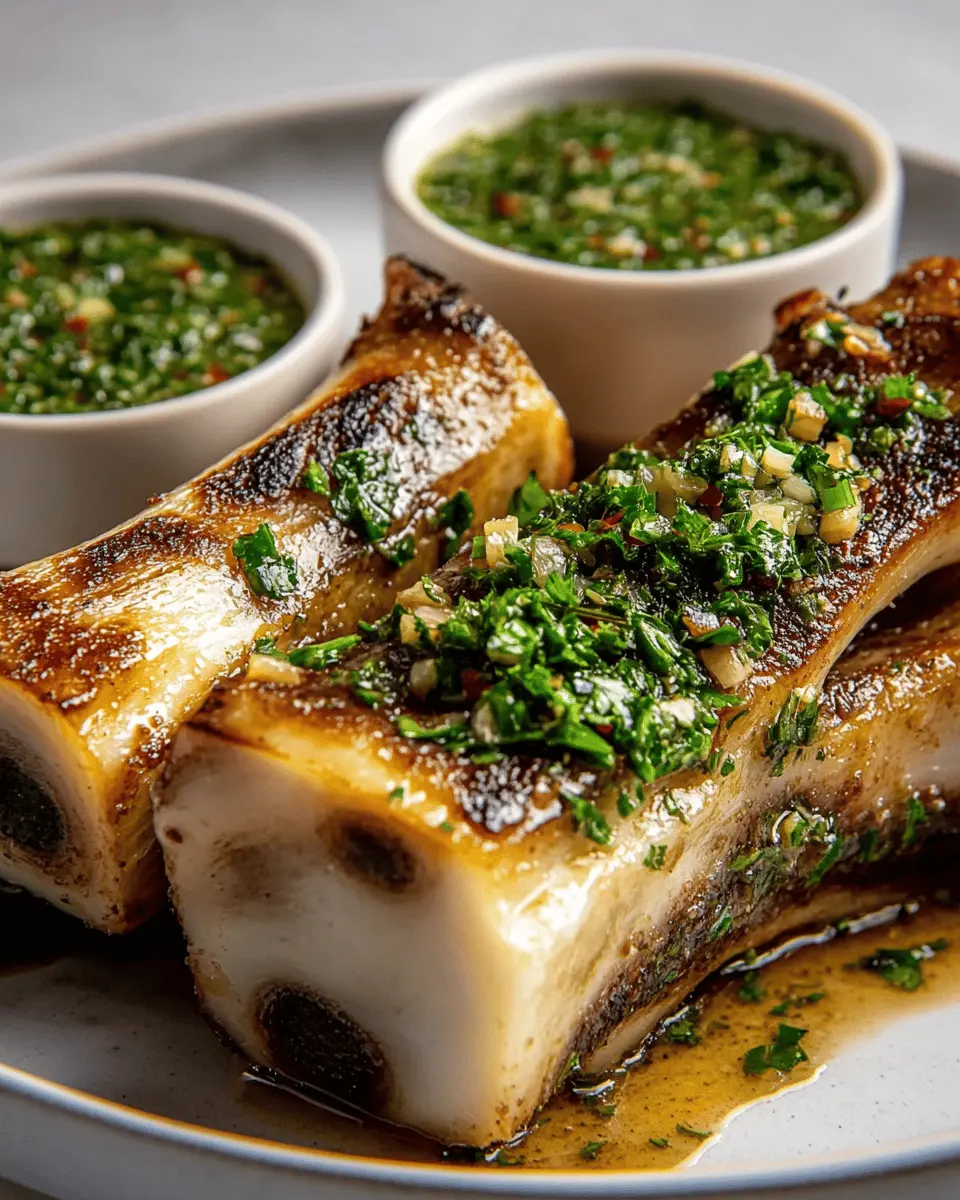 whole roasted bone marrow bones