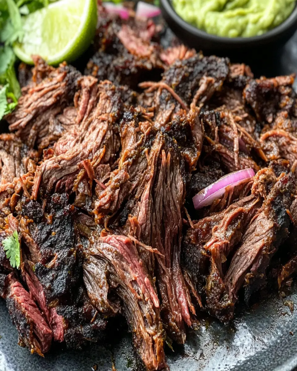 smoked beef barbacoa with black rub