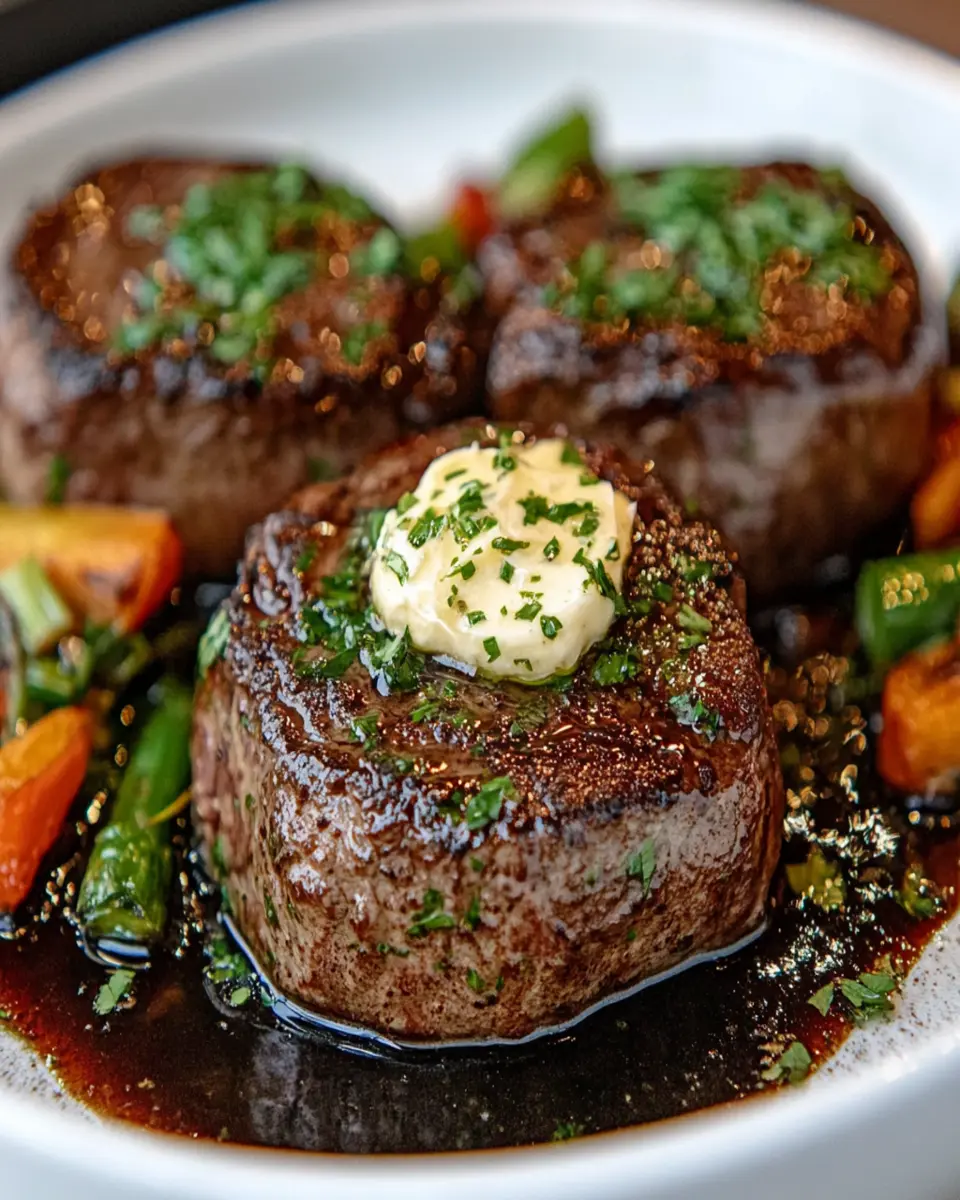 eye fillet medallions with herb butter
